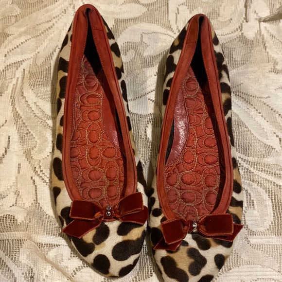 Coach | Shoes | Coach Red Gold Leopard Print Shoe Made From Pony Hair ...